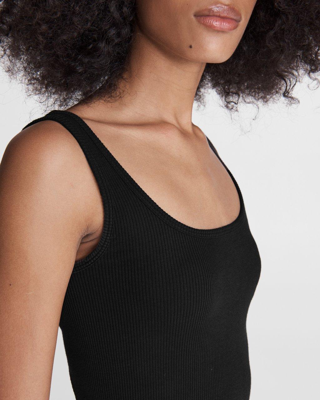 Rag & Bone Essential Scoop Neck Rib Tank Black - Cocaranti