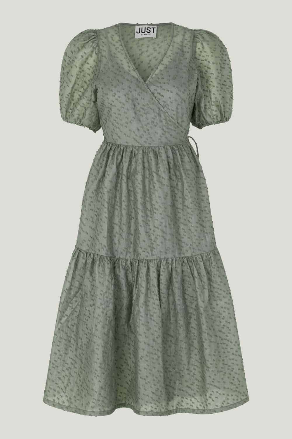 Just Female Lara Wrap Dress Sea Spray - Cocaranti