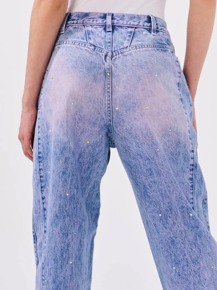 Hayley Menzies Acid Wash Crystal Vintage Tapered Jeans Twilight Purple ...