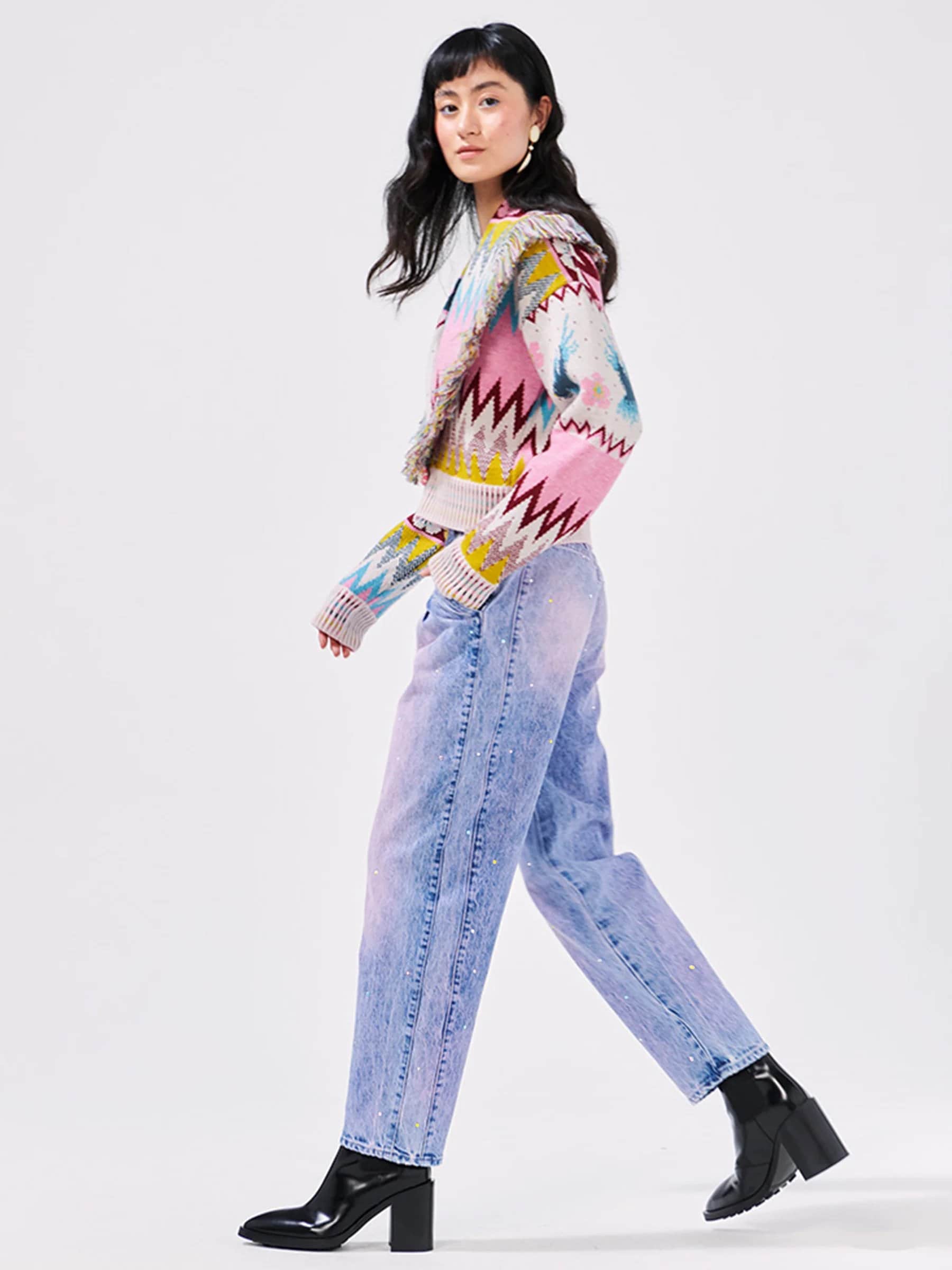 Hayley Menzies Acid Wash Crystal Vintage Tapered Jeans Twilight Purple ...